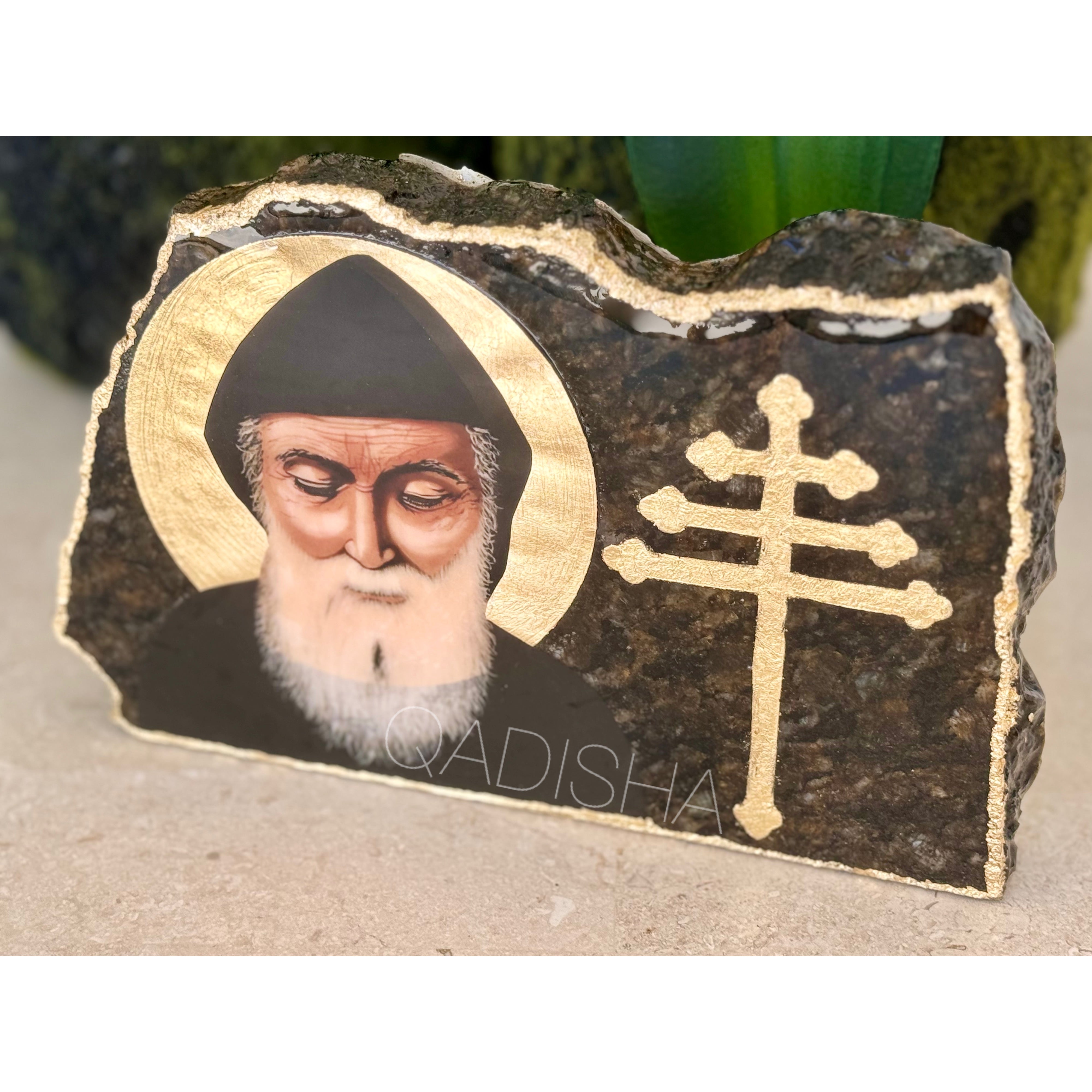 Customised St. Charbel with Maronite Cross – QADISHA